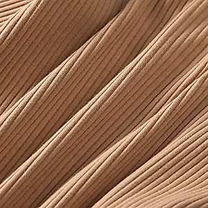 CIYCUIT Newborn Baby Boy Girl Cotton Knitted Onesie Jumpsuit Gender Neutral Infant Ribbed Romper Clothes Khaki 0-3 Months