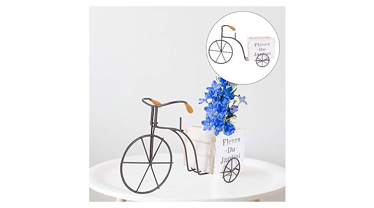 Charming Bike Flower Pot - Decorative Wooden Planter