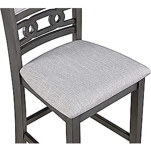 New Classic Furniture Gia 5-Piece Counter Set with 1 Table and 4 Chairs, 42-Inch, Gray