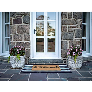 NANTA Cotton Buffalo Plaid Rug 27.5 x 43 Inches Washable Black and White Buffalo Check Rug for Layered Door Mat Indoor Outdoor