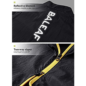 baleaf Women's Cycling Jacket, Lightweight UPF40+ WindBreaker Water Resistant Full Zip Long Sleeve Running Hiking Black M