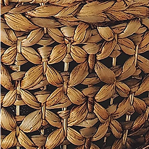 Deco 79 Seagrass Handmade Storage Basket with Metal Handles, Set of 3 15", 17", 19"W, Light Brown