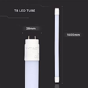 V-TAC LED Energy Efficiency Class: C (A - G) G13 Tubular Shape 15.00 W Daylight White (Diameter x H) 28 mm x 28 mm Pack of 1