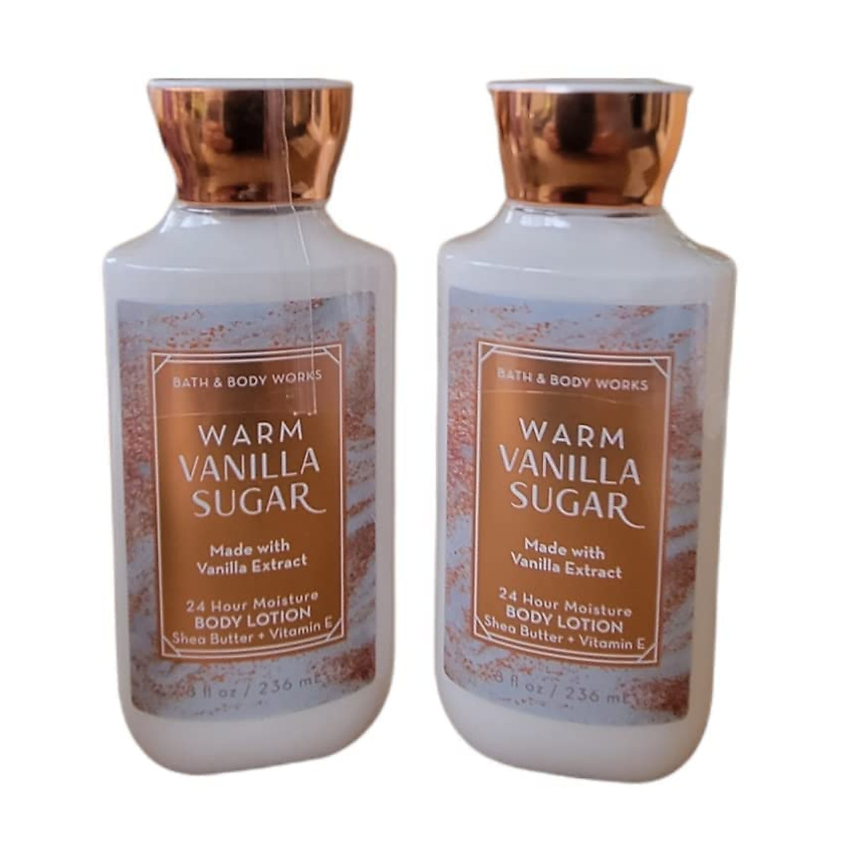 Bath and Body Works 2 Pack Warm Vanilla Sugar Super Smooth Body Lotion 8 Oz