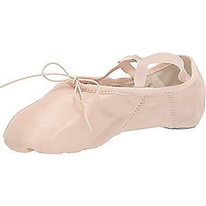 Capezio Women's Leather Juliet Ballet Shoe, Light Pink, 8 Wide
