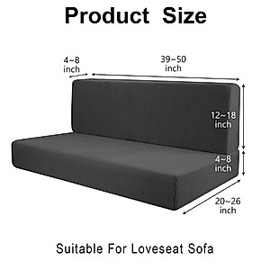 RunNico RV Dinette Cushion Cover-Elastic Camper Cushion Slipcovers-Stretchable Loveseat Sofa Furniture Protector for RV Camper Car Bench (1 Backrest Cover & 1 Bench Cover) (Grey)