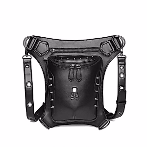 Gothic Victorian Cosplay Backpack Retro Handheld Crossbody Shoulder Bag Vintage Handbags Halloween Steampunk Waist Thigh Bag (Standard Size, Steampunk Gothic Bag Q)