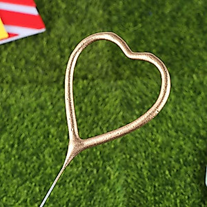 10pcs Exquisite Creative Sparkler Candles Cake Toppers Candle Ornament for Birthday Wedding Anniversary Valentines Day Christmas Festival ect (5 pcs Heart 5 pcs Star)