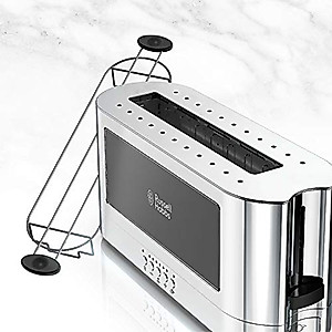 Russell Hobbs 2-Slice Glass Accent Long Toaster, Black & Stainless Steel, TRL9300BKR