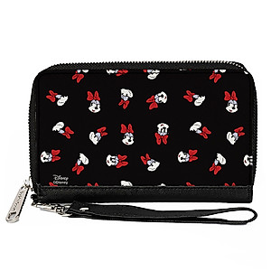 Buckle-Down Women's PU Zip Around Wallet Rectangle-Minnie Mouse, 7.5"x4.5"