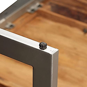 YPWRENH Decorative Tables Kitchen Tables Dining Table Solid Sheesham Wood and Steel 70.9" for Dining Room, Kitchen or Living Room