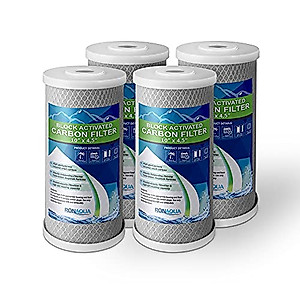 Big CTO Carbon Block Water Filters 4.5" x 10" Whole House Cartridges * WELL-MATCHED with CBC Series, WFHDC8001, EP and EPM Series (4 Pack)