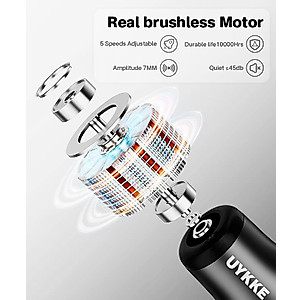 Melovinho UYKKE Mini Massage Gun, Portable Deep Tissue Massager Gun, Handheld Muscle Massagers with 5 Intensities, 4 Heads, Carry Bag, USB Charging- for Home Gym Travel Outdoors1