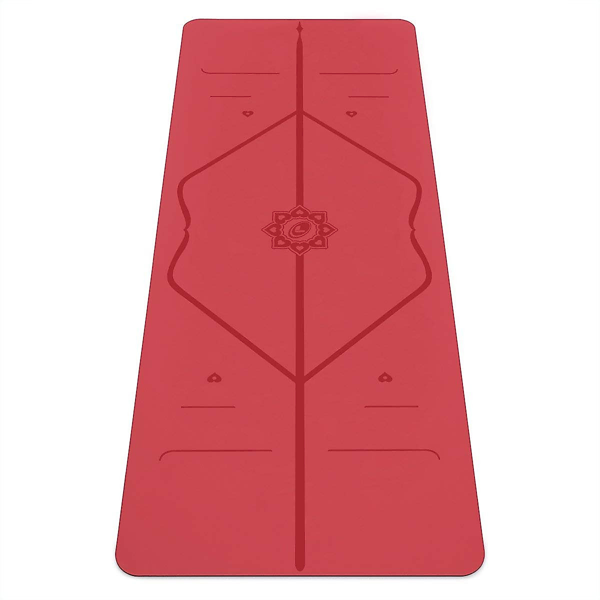 Liforme Special Yoga Mat - Patented Alignment System, Warrior-like Grip, Non-slip, Eco-friendly, sweat-resistant, Long, Wide and Thick, 4.2mm thick mat for comfort (Red)