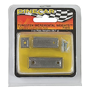 Woodland Scenics Pine Car Derby Weights Tungsten Incremental Weight Plate, 2-Ounce