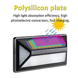 DUTUI Three-Sided Human Body Induction Waterproof Solar Wall Light×2, Home Courtyard Waterproof Solar Street Light, Home Courtyard, Garden Swimming Pool