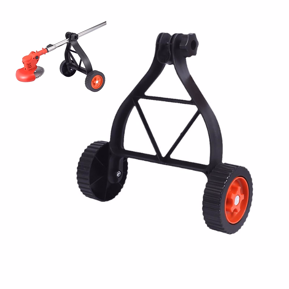 CNImpetus Adjustable String Trimmer Support Wheel for Weed Trimmer, Walk Behind Brush Cutter,Universal Support Auxiliary Wheels Weed Eater Attachments for Weedeaters Weed Trimmer Grass Cutter Holder