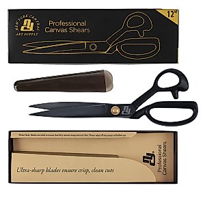 New York Central Professional Canvas Fabric Shears -12" Fabric Scissors, Ergonomic Right-Handed Sewing Scissors for Fabric Cutting, Rust-Free Stainless Steel Blade for Tailors, Artists, and Upholstery