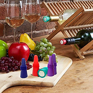 FXHDC-M 4 pcs Reusable Cork Novelty Wine Bottle Stoppers Rubber for Bottles of Opened Win Cork to Keep The Wine Champagne Beer Fresh