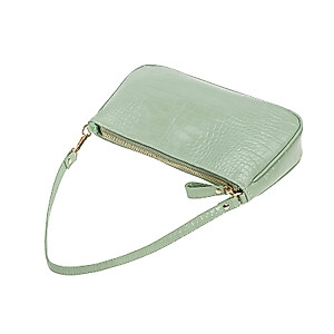 IXEBELLA Clutch Shoulder Bag Chic Retro Purse PU Leather Handbag for Women (Mint)