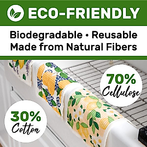 Ritz Swedish Sponge Cloths, Lemons, 12 Pack