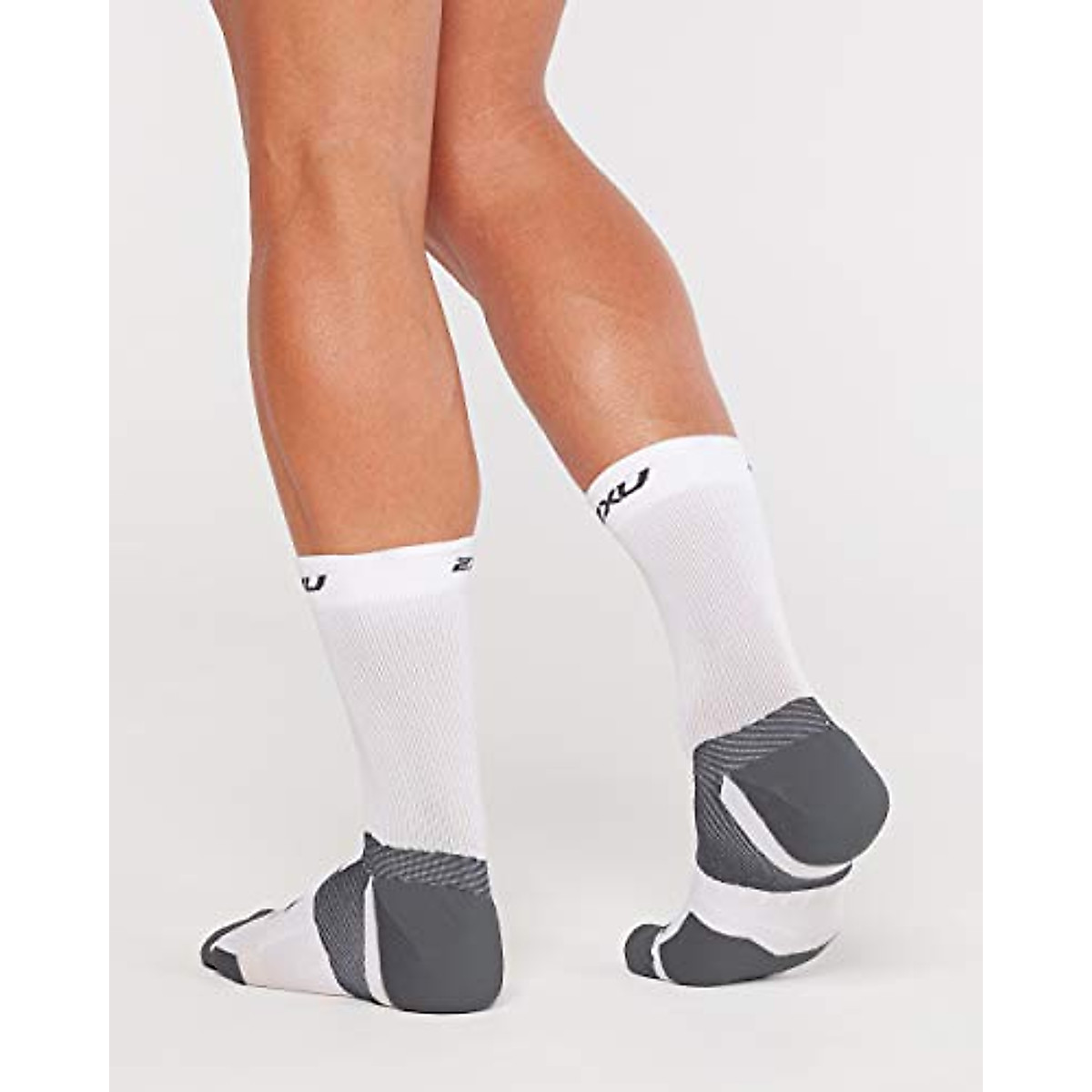 2XU Vectr Crew Sock, White/Grey, Small