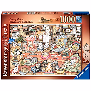 Ravensburger Crazy Cats Bingley’s Bookclub 1000 Piece Jigsaw Puzzle for Adults & Kids Age 12 Years Up