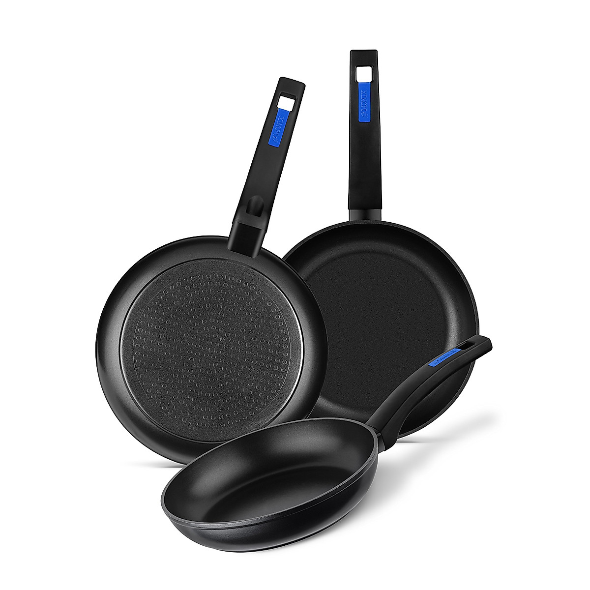 Monix Martin berasategui Forged Aluminium Frying Pans, Set of 3, Black, 26 cm, Pack of 3