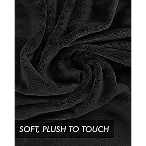 Utopia Bedding Fleece Blankets Bundle Pack of Black and Burgundy Queen Size Bed Blankets