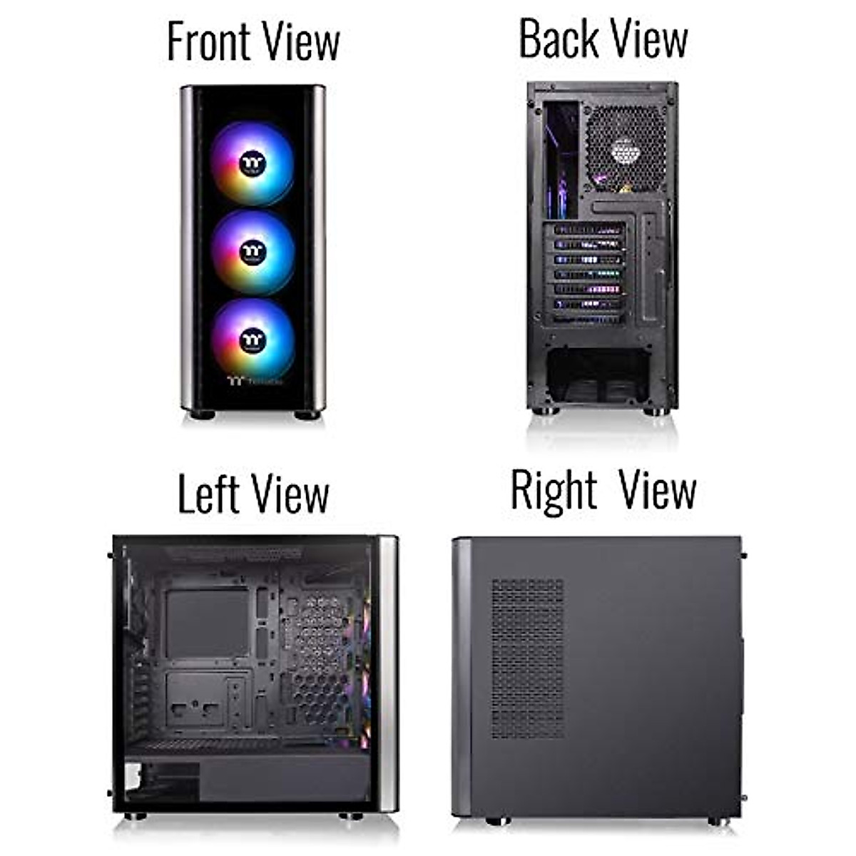 Thermaltake Level 20 MT Motherboard Sync ARGB ATX Mid Tower Gaming Computer Case with 3 120mm ARGB 5V Motherboard Sync RGB Fans +1 120mm Rear Fan Pre-Installed CA-1M7-00M1WN-00, Black