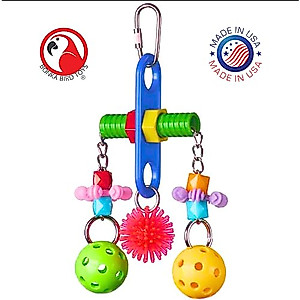 Bonka Bird Toys 01087 TUG 'O' WAR Toy cage Cockatiel Parakeet Conure Quaker Toys.