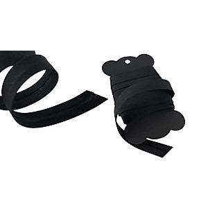 Single Fold Bias Tape 0.5inx5yards Polyester Fabric Quilt Binding Ribbon for Sewing, Quilting, Piping, Seaming, Hemming, DIY Craft Repair Replace Home Garment Accessories (Black)