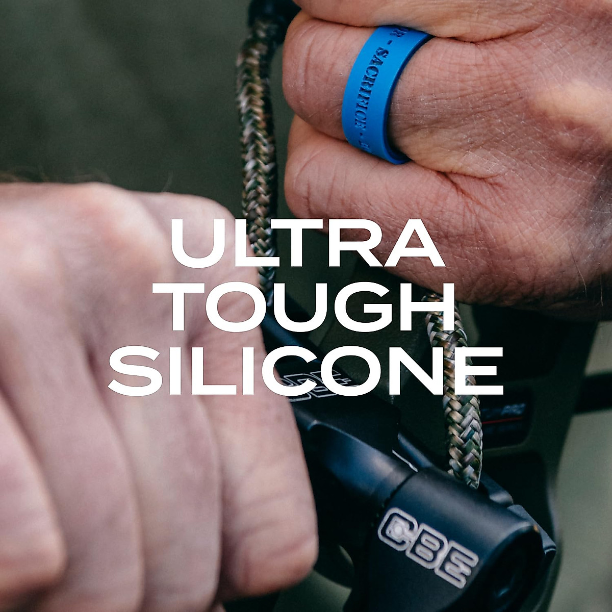 QALO Men's Classic Rubber Silicone Ring, Rubber Wedding Band, Breathable, Durable Rubber Wedding Ring for Men, 8.5mm Wide 2.5mm Thick, Black, Size 11