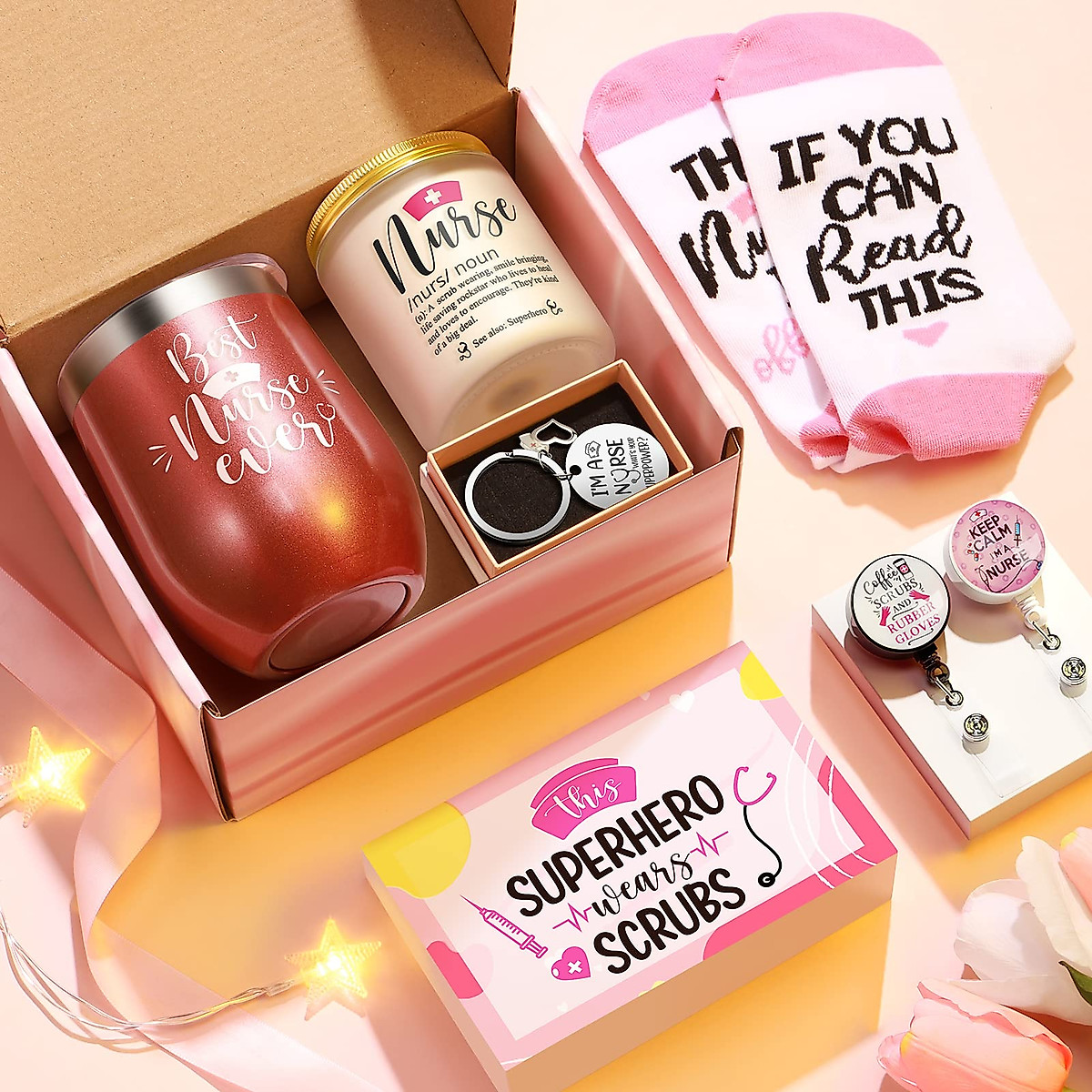 Nurse Gifts for Women Female, Nurses Day 2025 Gifts for Nurses School Nurse Gifts, Nurses Week Gifts Nurse Appreciation Gifts Nurse Practitioner Nurse Graduation RN Nurses Gifts Basket w/ Wine Tumbler