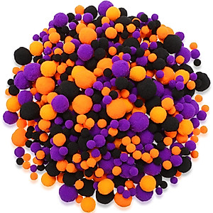 1200 Pcs Pom Poms Balls for Winter Valentine Crafts Home Office School Garlands Decor(Yellow, Brown, Orange)