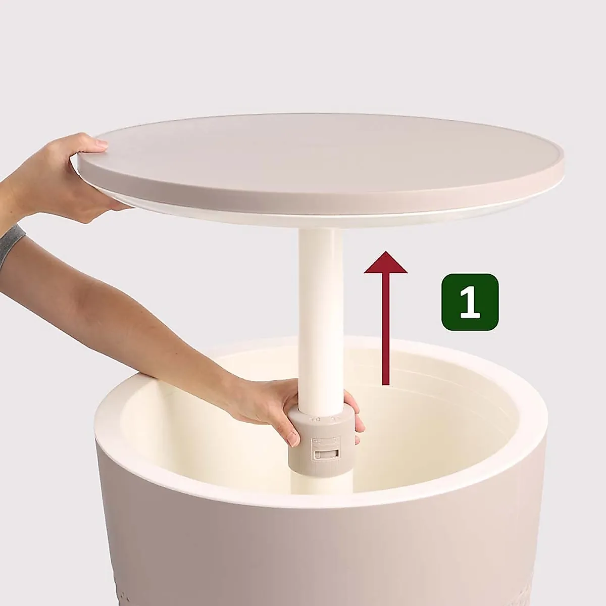 Lagoon Cancún Outdoor Cooler Bar/Cocktail/Coffee 3-in-1 Patio Table (White)