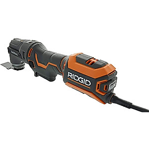 Ridgid R28602 JobMax 4 Amp Corded Multi Tool with Replaceable Heads (Sander Head, Sanding Pads, Crescent Saw and 1 1/8“ Wood Cutting Blade Included) (RENEWED)