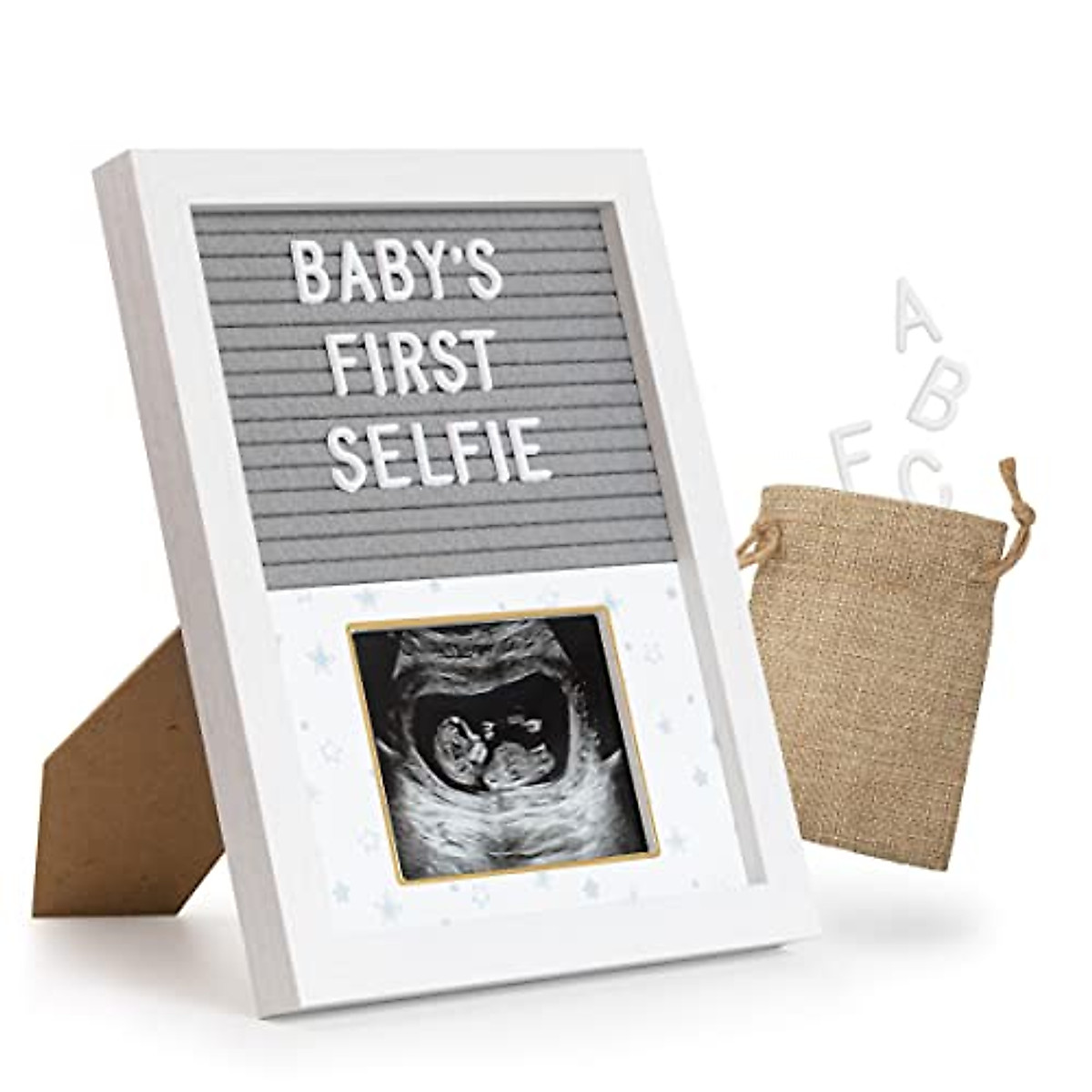 LittleVision Sonogram Picture Frame Felt Letterboard/Ultrasound Picture Frame | The Most Unique, Customizable Baby Letter Board For Your Nursery, Baby Showers, and Gender Reveals