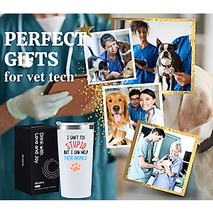 Onebttl Vet Tech Gifts, Appreciation Gifts for Veterinary Technologists on Christmas, Birthday and End of Year, 20 oz Stainless Steel Insulated Tumbler - Help Their Animals