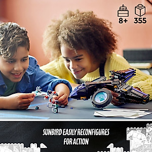 LEGO Marvel Shuri's Sunbird, Black Panther Aircraft Buildable Toy Vehicle for Kids, 76211 Wakanda Forever Set, Avengers Superheroes Gift Idea