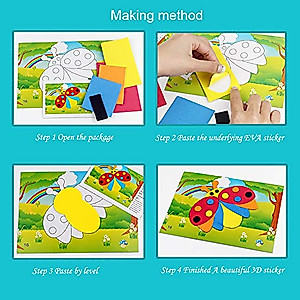 Ahua 3D EVA Foam Stickers for Toddlers 20PCS DIY Cartoon Animal Painting Stickers Preschool Art Class Drawing Sticker Puzzle Art Craft Kit for Kids Boys Girls Age 3,4,5