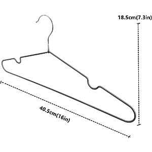 GXLQIJU Clothing Hangers Non-Slip Durable Metal Hanger with Rubber Coating Space-Saving Slim Standard Clothes Hangers for Shirt Skirt Coat (Grey, 30)