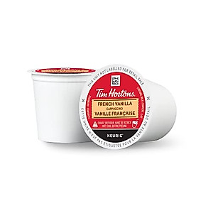 Tim Hortons French Vanilla Cappuccino Flavoured Coffee, Single Serve Keurig K-Cup Pods, 10 Count