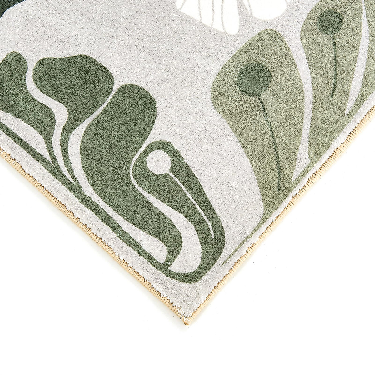 RoomTalks Cute Funky Bedroom Rugs Aesthetic Decor, 4x6 Washable Area Rug Non Slip Sage Green Boho Floral Botanical Rug Modern Abstract Throw Rug Accent Carpet for Living Room Kitchen Entryway Dorm