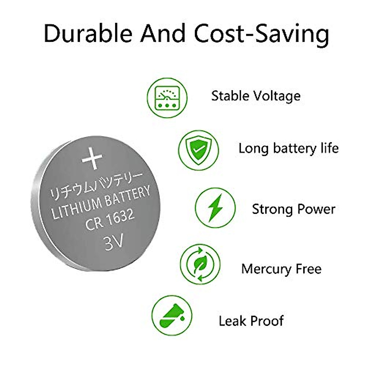 SKOANBE 12PCS 3V CR1632 Lithium Button Coin Cell 1632 Battery
