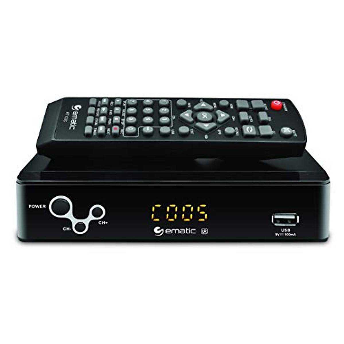 Digital Converter, Ematic Digital TV Converter Box with Recording, Playback, & Parental Controls, AT103B (Non-Retail Packaging)