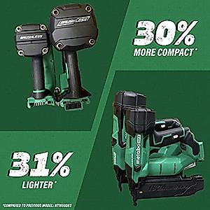 Metabo HPT 18V MultiVolt Cordless Brad Nailer | Includes 1-18V, 3.0 Ah Lithium Ion Battery | Accepts 18 GA 5/8-Inch to 2-Inch Brad Nails | Brushless Motor | NT1850DF