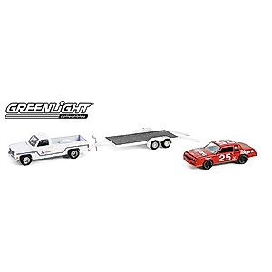 Collectibles Greenlight 31170-B Racing Hitch & Tow Series 5 1986 Chevy C30 Custom Deluxe and 1986 Tim Richmond Monte Carlo SS #25 with Flatbed Trailer 1/64 Scale