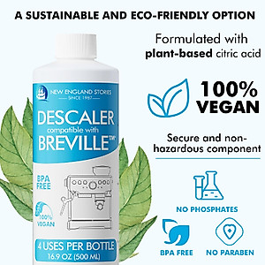 8 Uses Breville Compatible Descaling Solution, 2 Years Descaler Kit Come with 8 Cleaning Tablets, Maintenance Kit Specially Designed to Clean Breville Machines (4 Use Each Bottle, 2 Bottles)