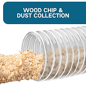 2 1/2" PVC Dust Collection Hose 20', Puncture Resistant PVC Dust Collection Hose with Carbon Steel Wire Coil, Flexible Clear Heavy PVC Fume Collection Hose for dust collection systems & 2 1/2" Ports